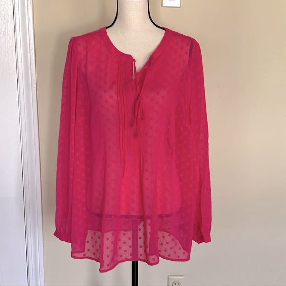 torrid | Tops | Torrid Chiffon Clip Dot Blouse | Poshmark